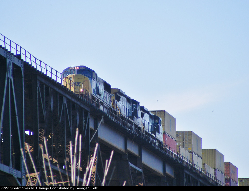 CSX 4506 glides 13 stories above the Valley Floor.